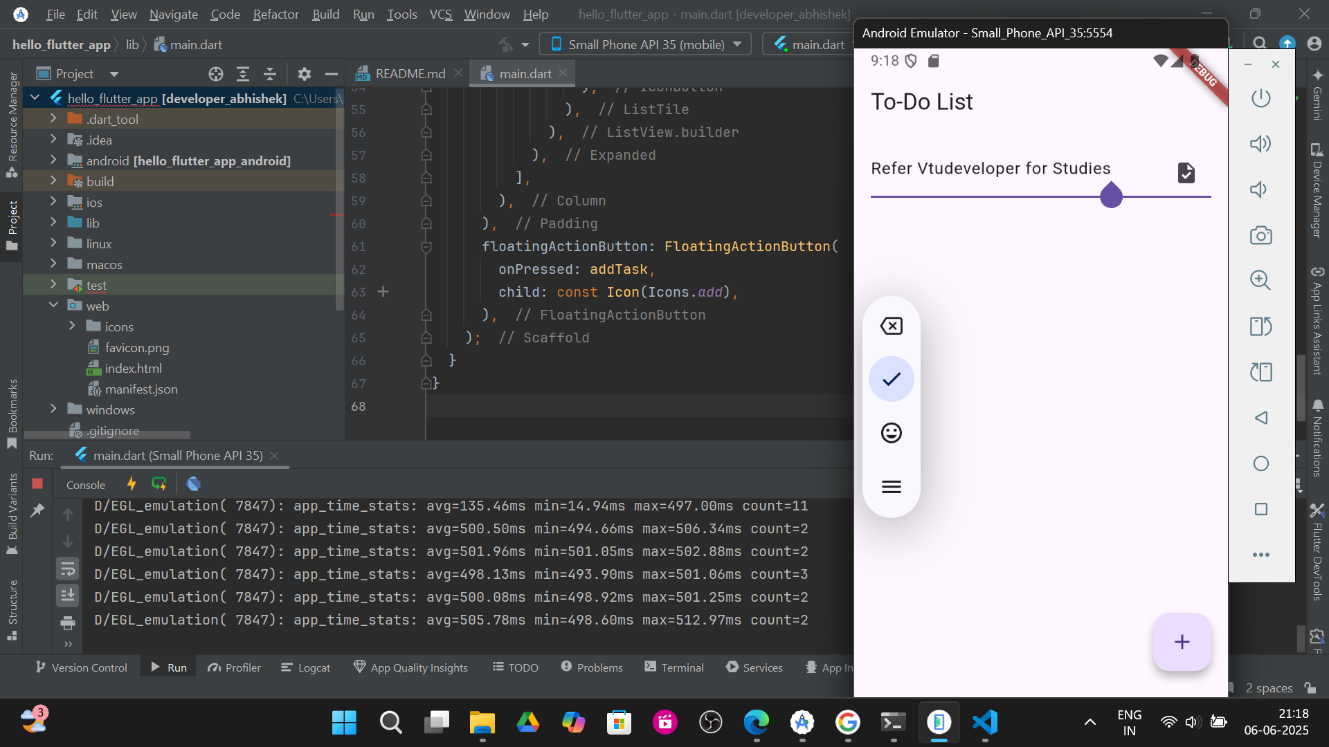 vtudeveloper ->> Mobile Application Development with Flutter - BCGL657A